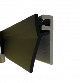 Tochtprofiel inbouw alu + zwart rubber 18mm 2,3m¹